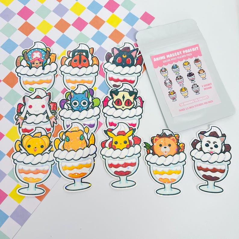 Anime Mascot Gacha Sticker Pack - Etsy