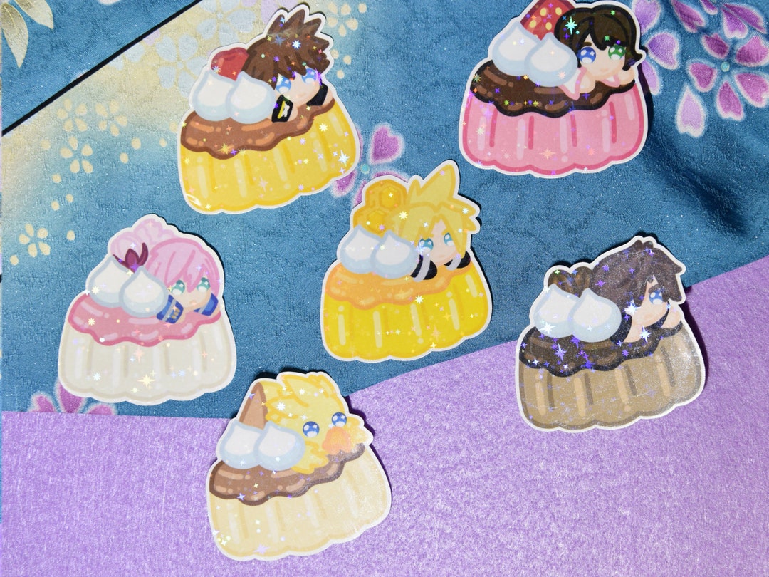 Final Fantasy Pudding Holographic Vinyl Stickers - Sora Cloud Strife ...