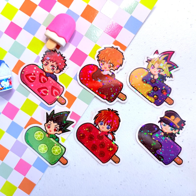 Shonen Jump Popsicle Holographic Vinyl Stickers - Luffy Ichigo Goku ...