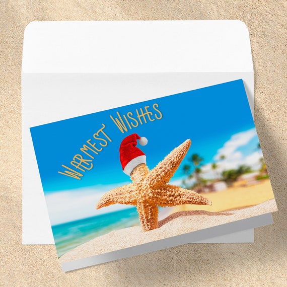 Christmas Cards Beach Christmas Cards 24 Christmas Cards - Etsy