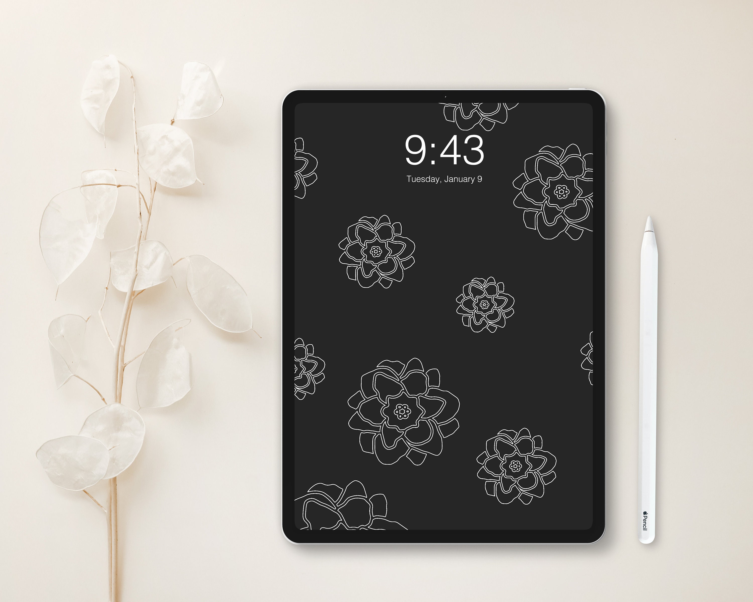 IPad Wallpaper Floral Wallpaper for Tablets iPad Pro - Etsy