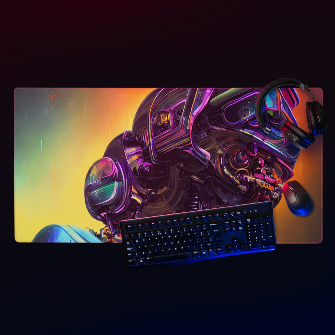 Robot Neon Mouse Pad, Colorful Robot Mouse Pad, Mechanical Gaming Mouse ...