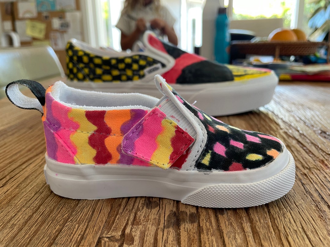Custom Hand Colored Vans - Etsy