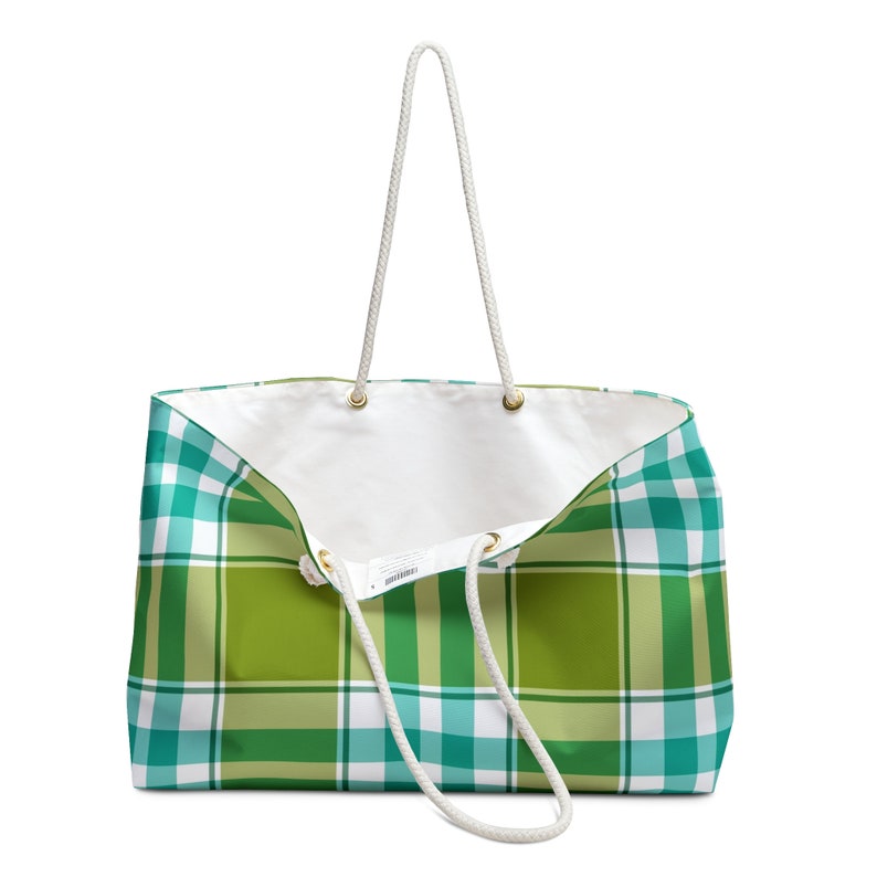 Plaid Weekender Bag Beach Tote Preppy Carry on Luggage - Etsy
