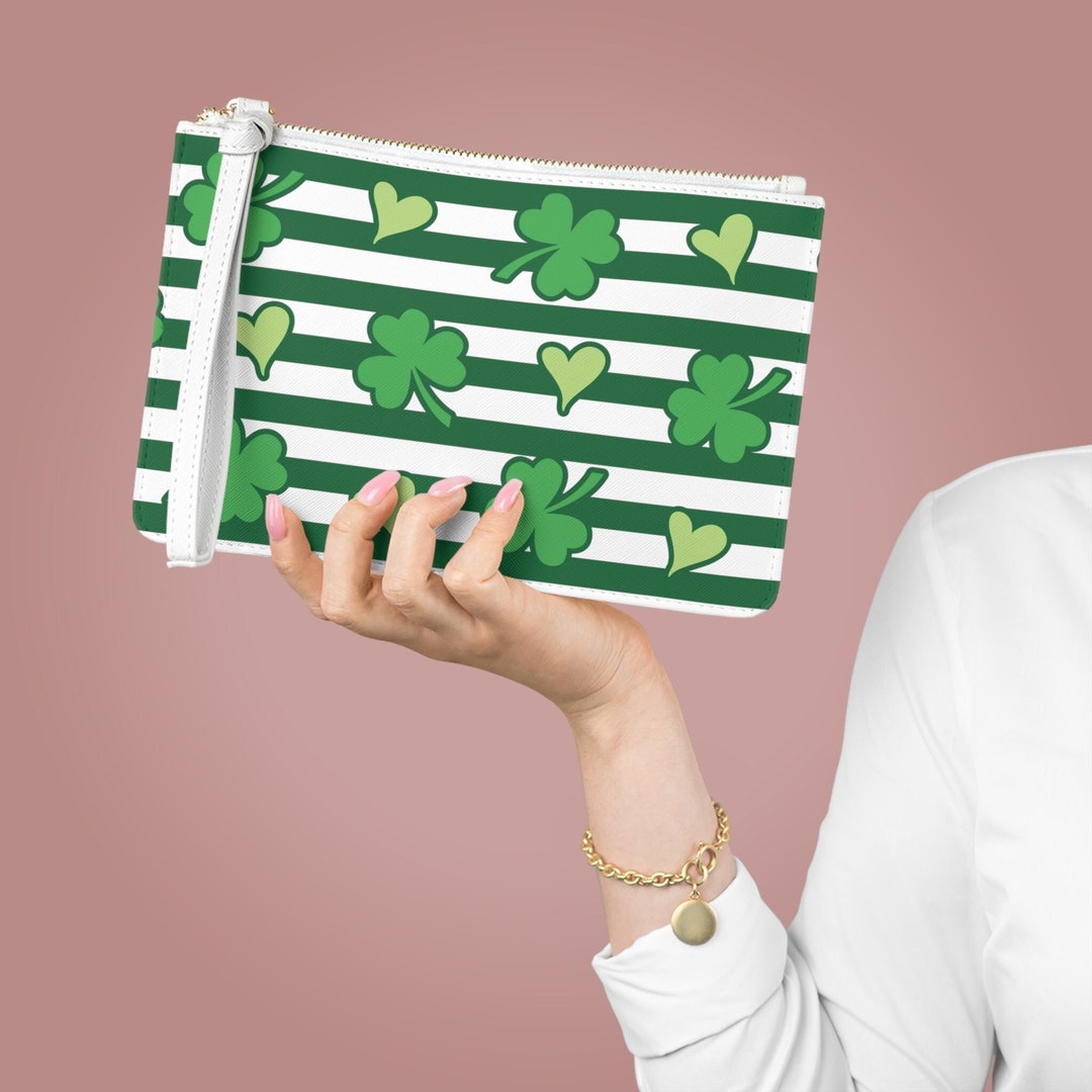 St. Patrick's Day Wristlet, Faux Leather Wallet, Shamrock, Irish Gift ...