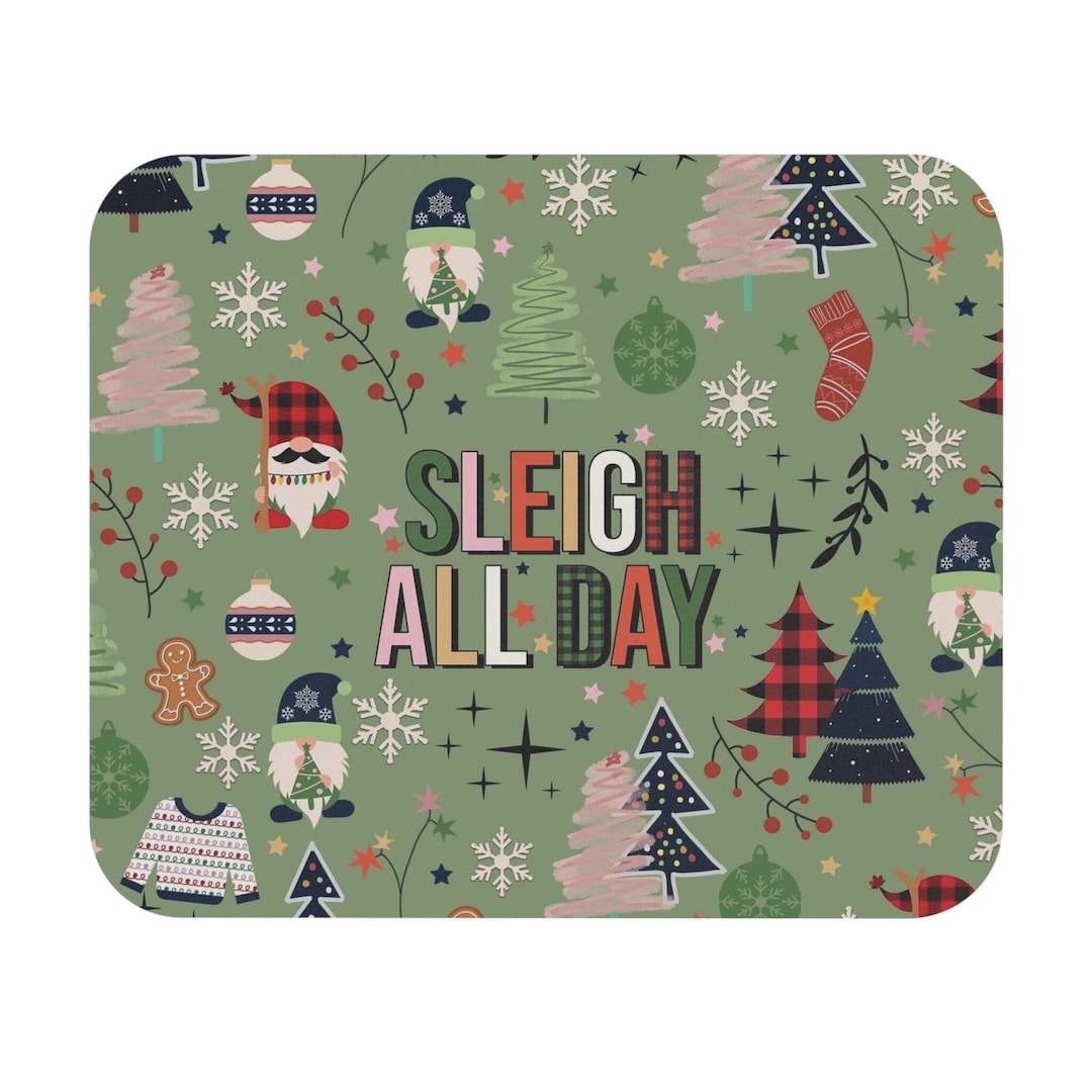 Christmas Mouse Pad, Stocking Stuffer, Sleigh All Day, Computer ...