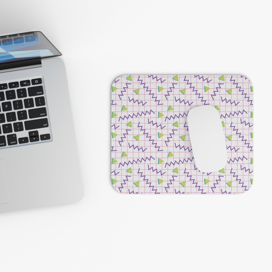 80s Mouse Pad, 1980s Zig Zag Geometric Pattern, 80s Themed, Retro Mousepad, Desk Mat, Computer ...