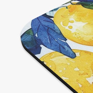 Amalfi Lemon Mouse Pad, Preppy Decor, Watercolors, Mousepad, Leaf Print ...