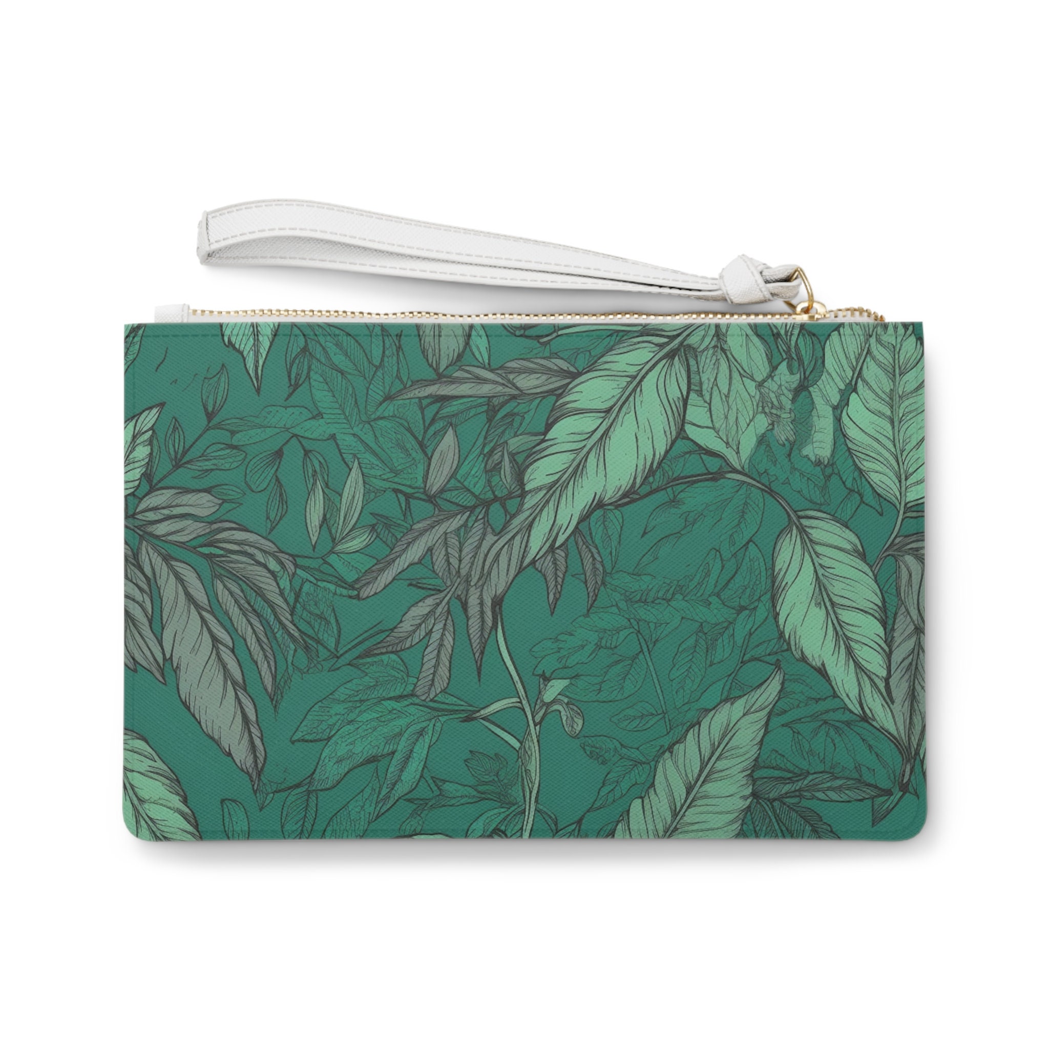 Botanical Wallet, Tropical Leaf Print, Clutch Bag, Rainforest, Faux ...