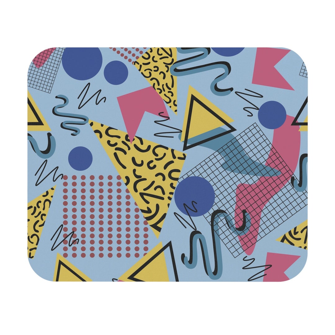 80s Mouse Pad, 90s Themed, Retro Mousepad, Blue Memphis Pattern, 1980s ...