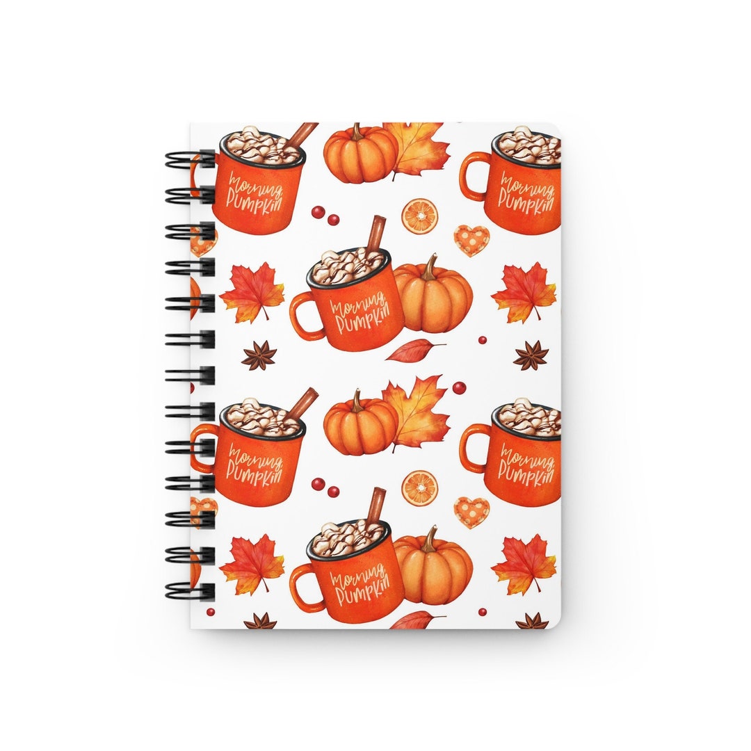 Fall Pumpkins Spiral Journal, Diary, Lined Journal for Women, Coffee ...
