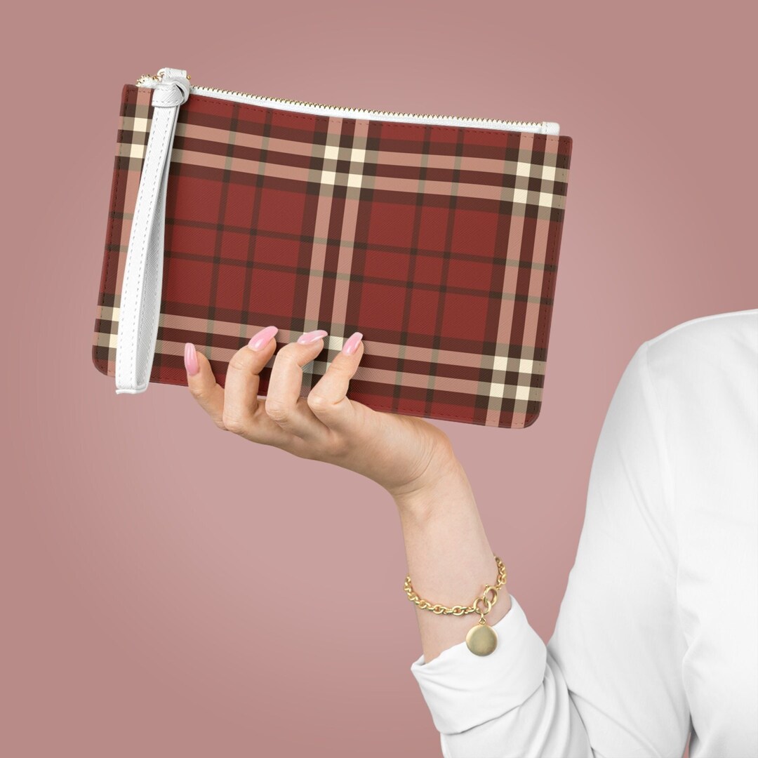 Tartan Wallet, Fall Purse, Preppy Clutch Bag, Zip Pouch, Plaid Wristlet ...
