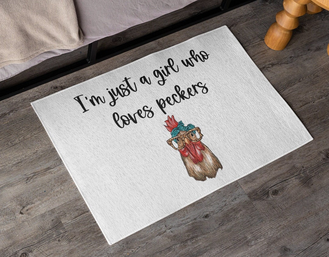 Peckers Area Rug, Fall Quotes, Farmhouse, Kitchen Decor, Chicken Lover ...