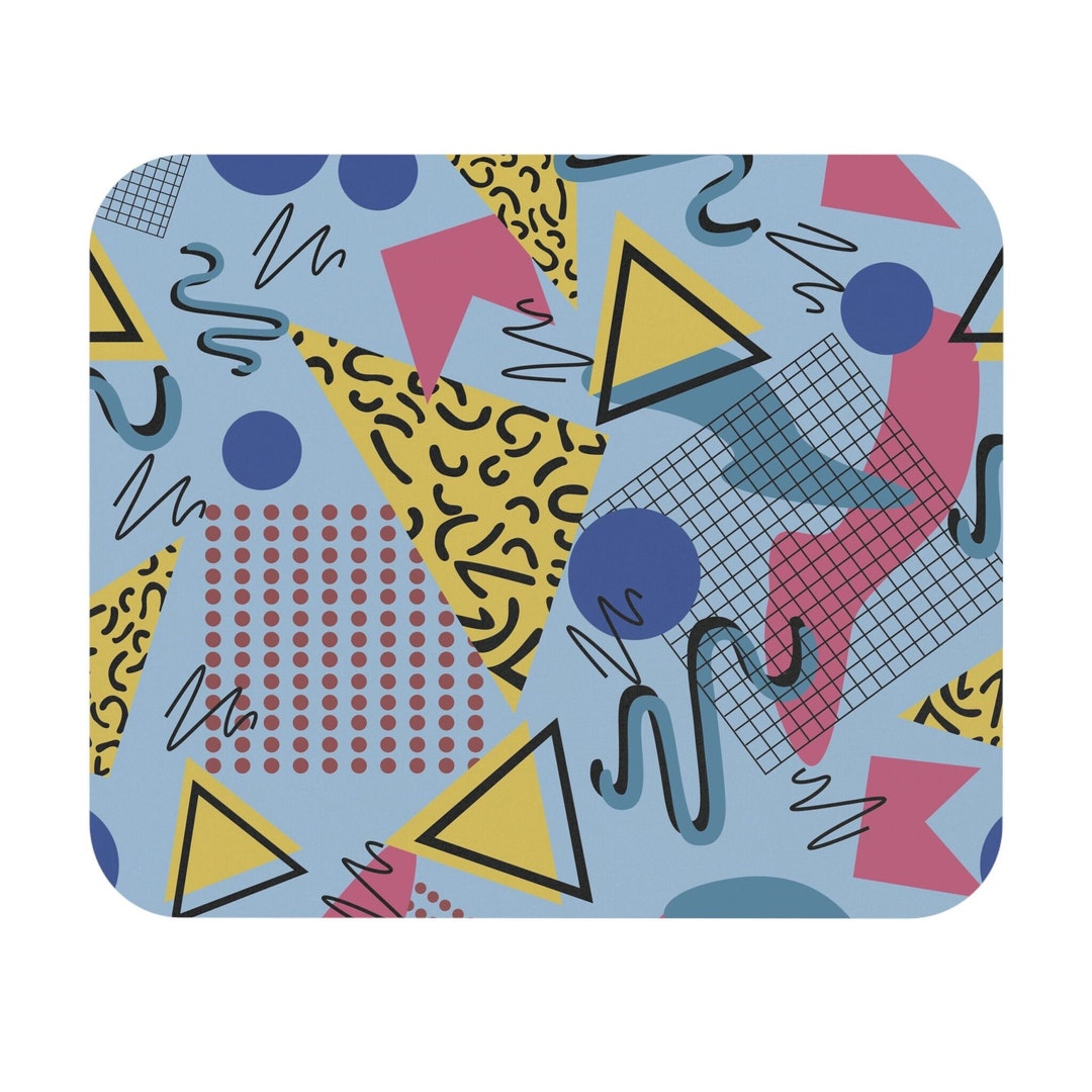 80s Mouse Pad, 90s Themed, Blue Memphis Pattern, 1980s Geometric ...