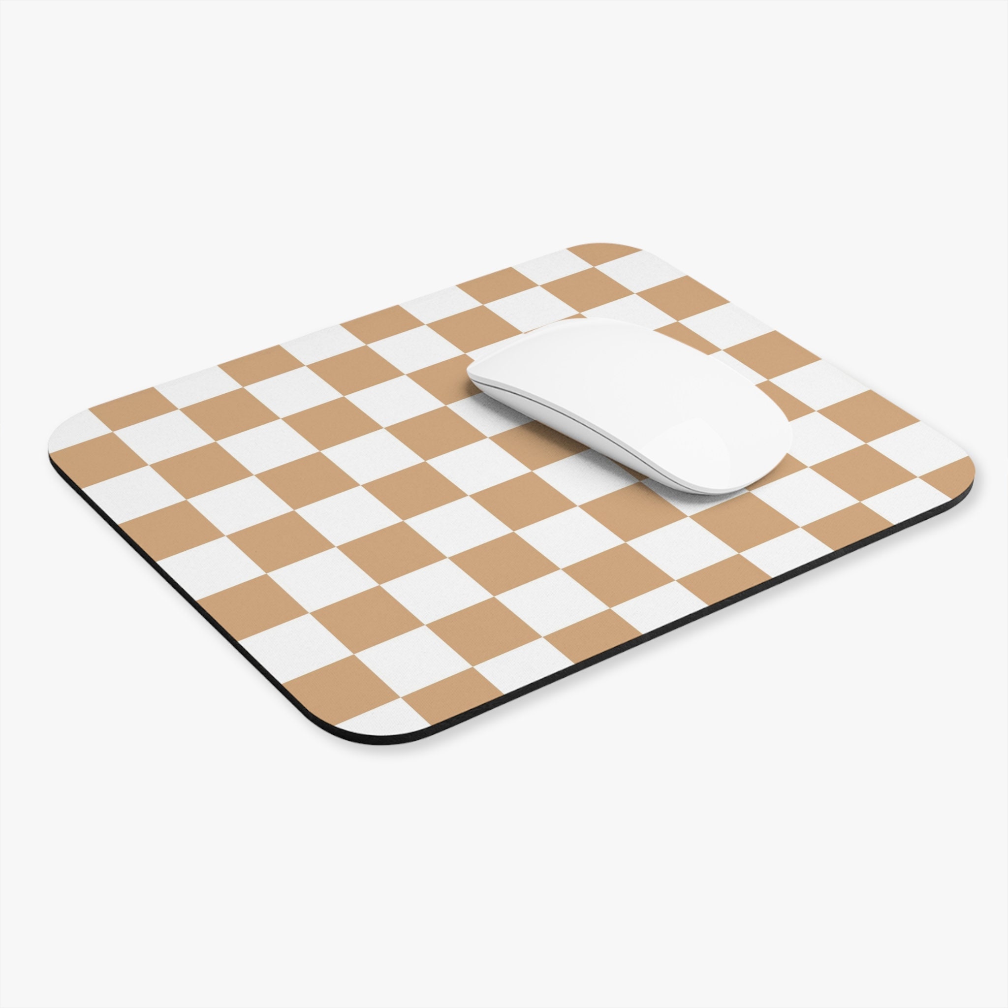 Brown Checkered Mouse Pad, Neutral Decor, Mousepad, Computer ...
