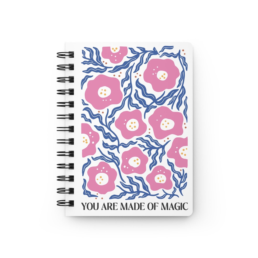 Boho Flower Journal, Motivational Gift, Spiral Notebook, Planner ...