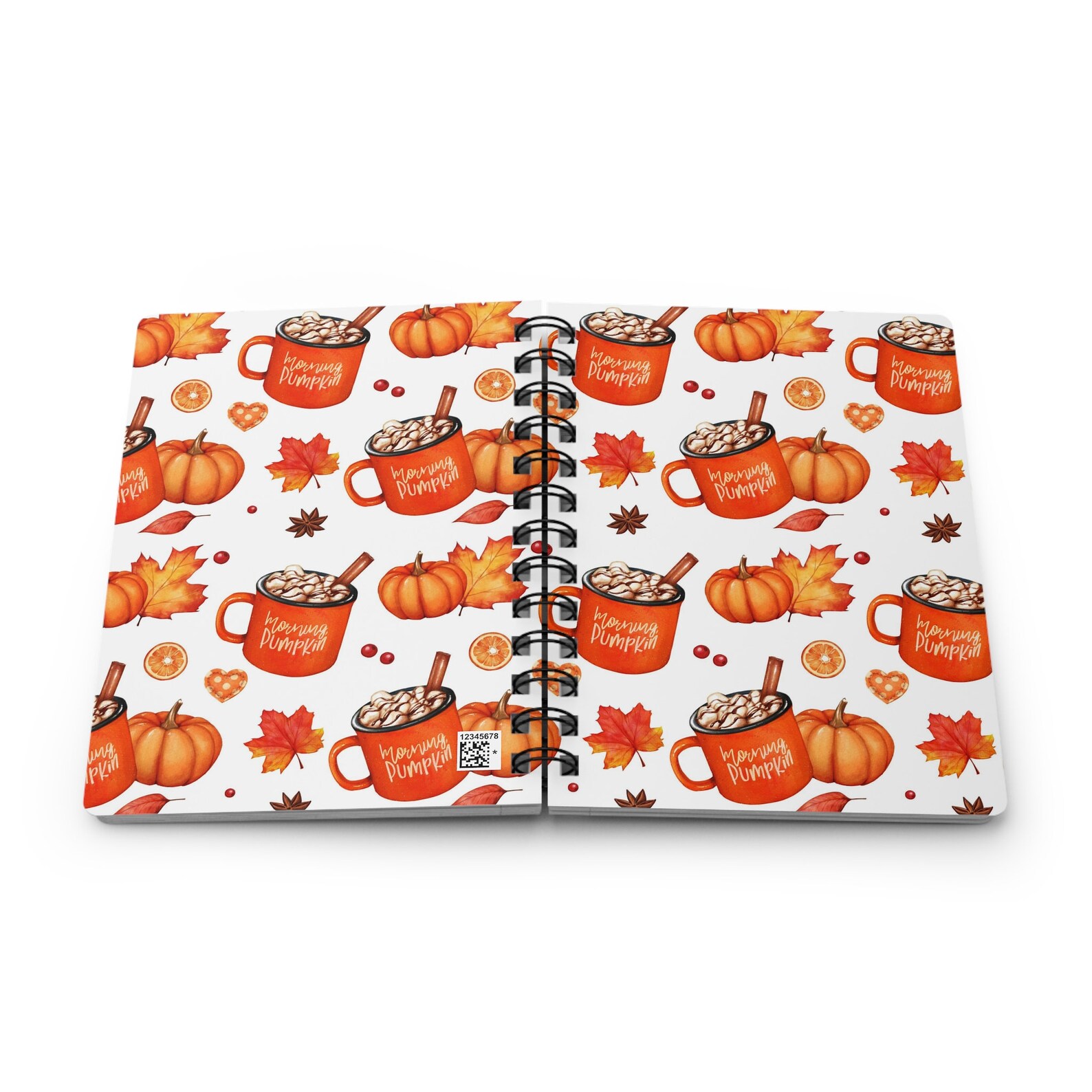 Fall Pumpkins Spiral Journal, Diary, Lined Journal for Women, Coffee ...