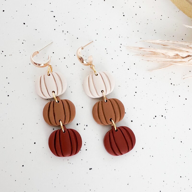 Pumpkin Earrings - Etsy