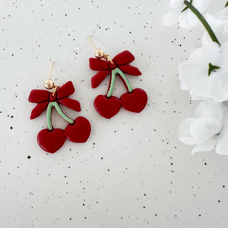 Cherry Earrings - Etsy