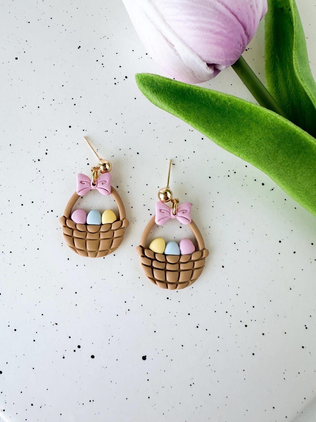 Easter Earrings, Easter Basket Earrings, Easter Egg Earrings, Festive ...