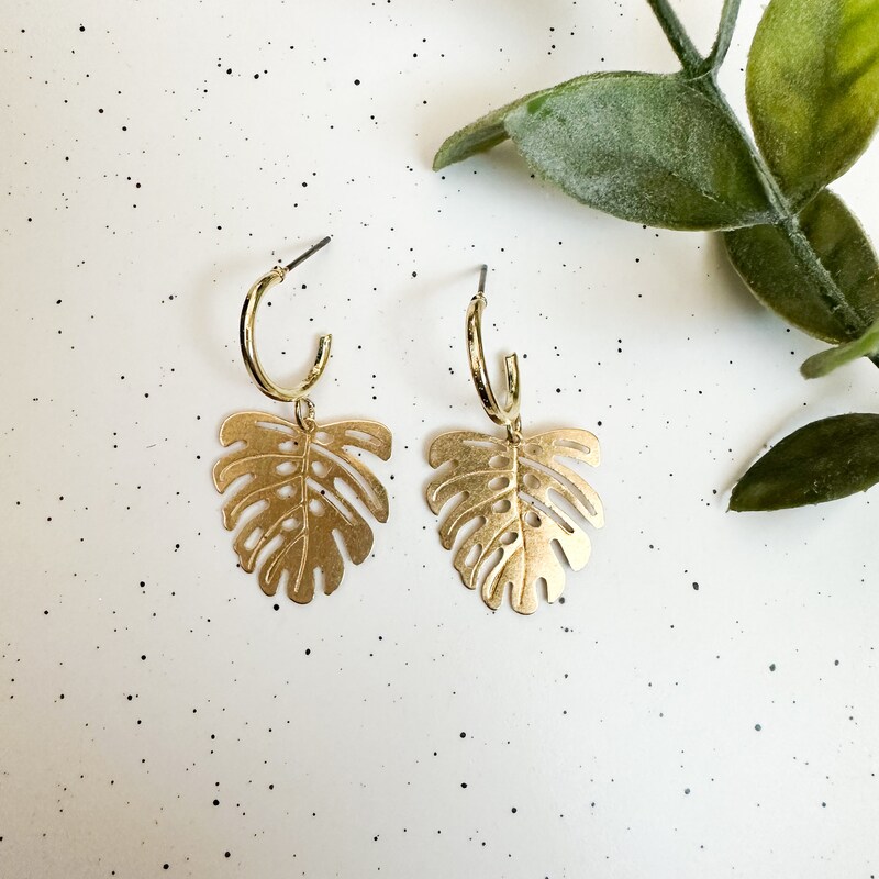 Monstera Earrings - Etsy