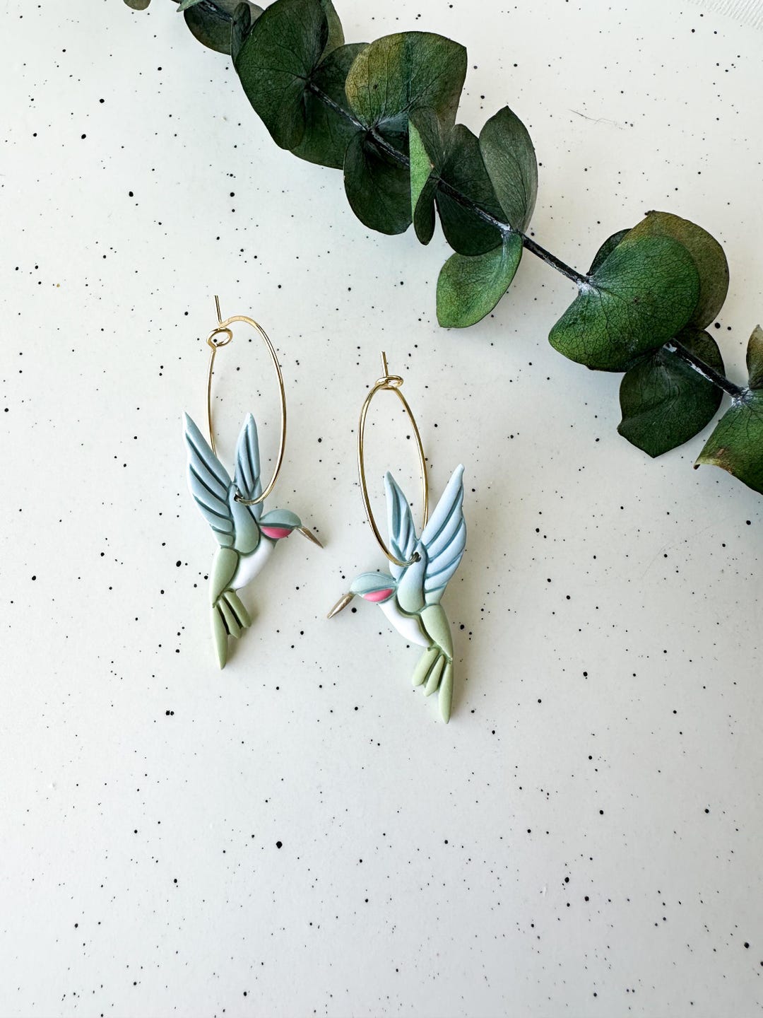 Hummingbird Hoop Earrings, Spring Earrings, Humming Bird Earrings ...