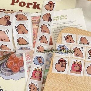 Cute Capybara Expression Sticker Roll - Etsy