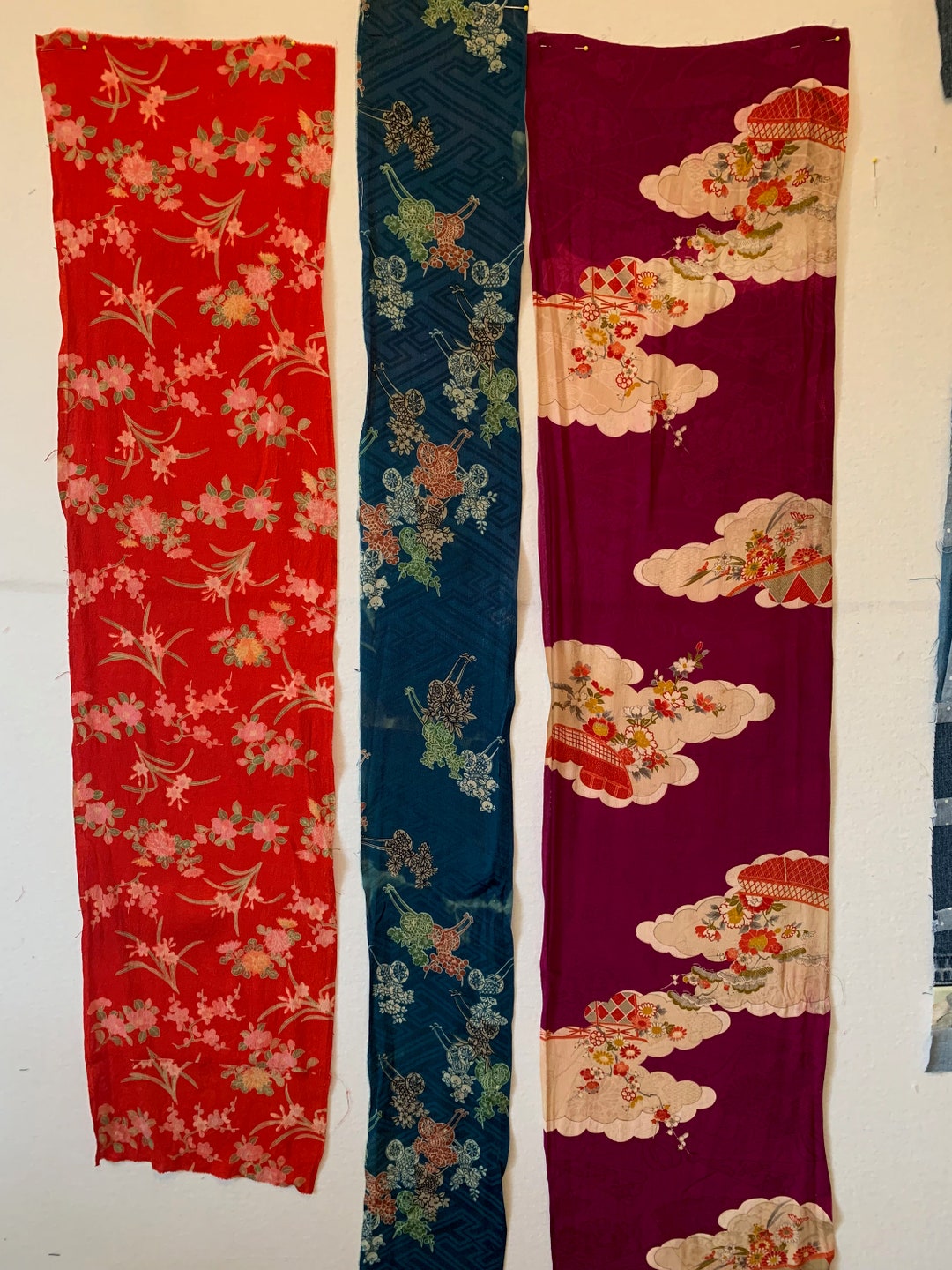 Vintage KIMONO FABRIC Remnants 20 X 30 Inches #10 - Etsy