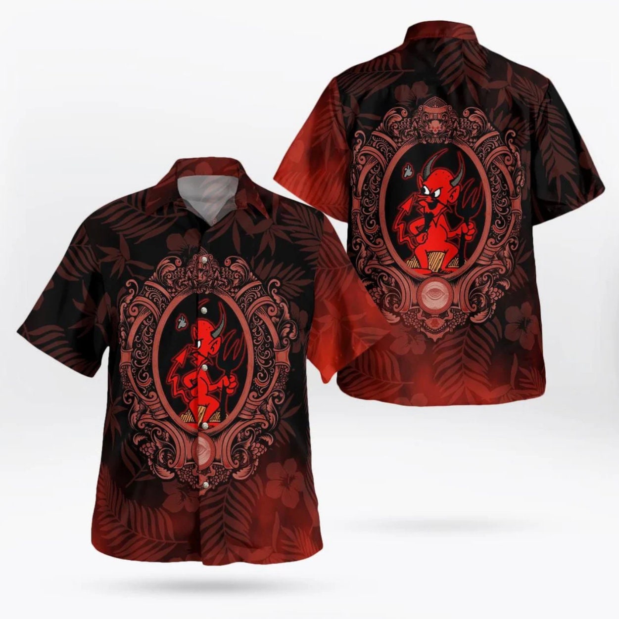 Cartoon Styled Demon Satanic Hawaiian Shirt