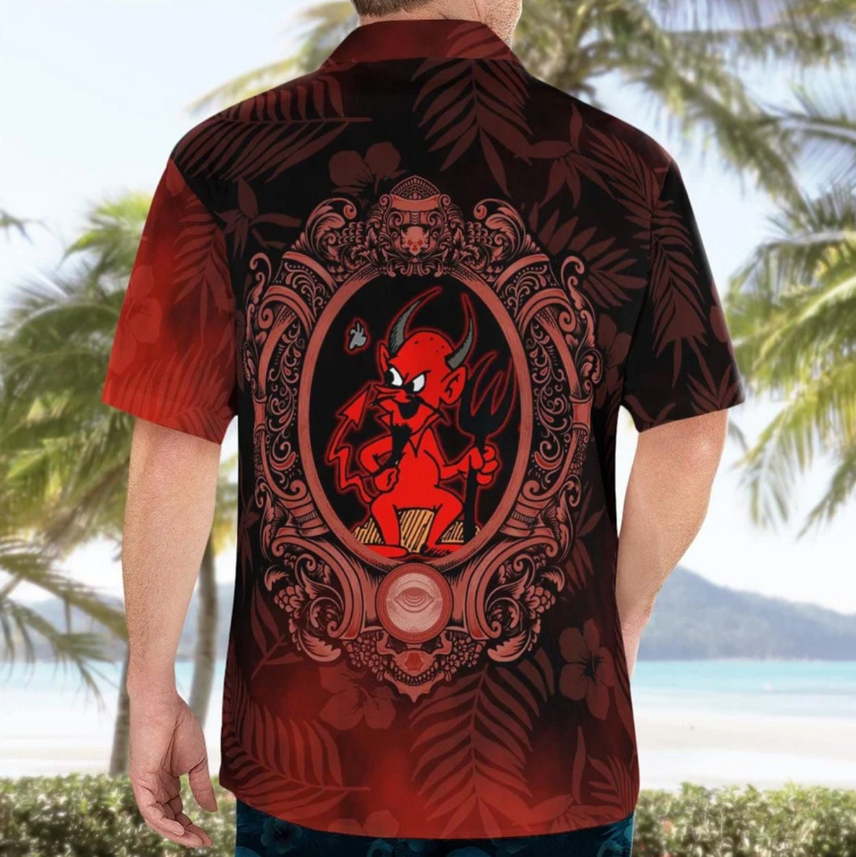 Cartoon Styled Demon Satanic Hawaiian Shirt