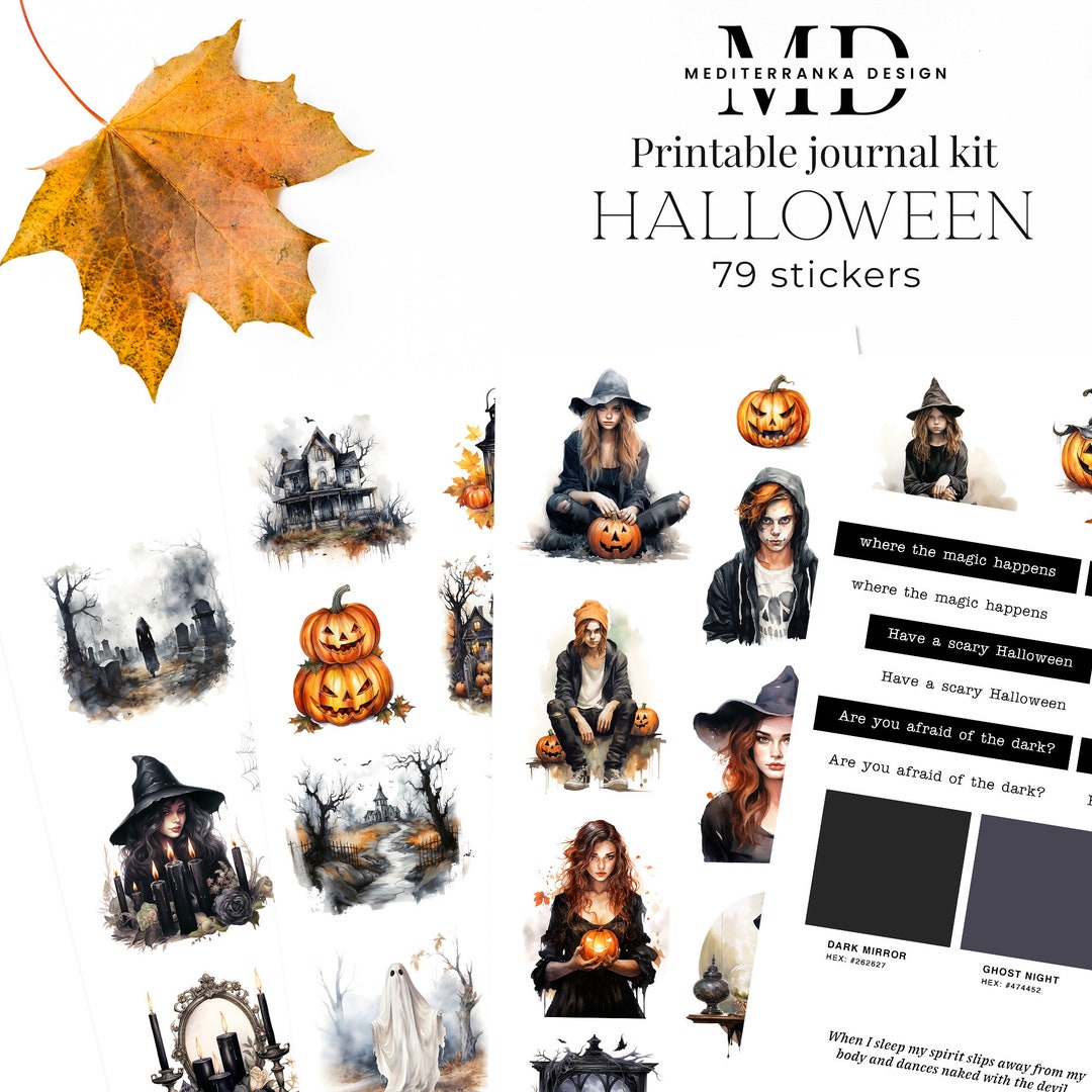 Halloween Printable Planner and Bujo Aesthetic Stickers - Etsy