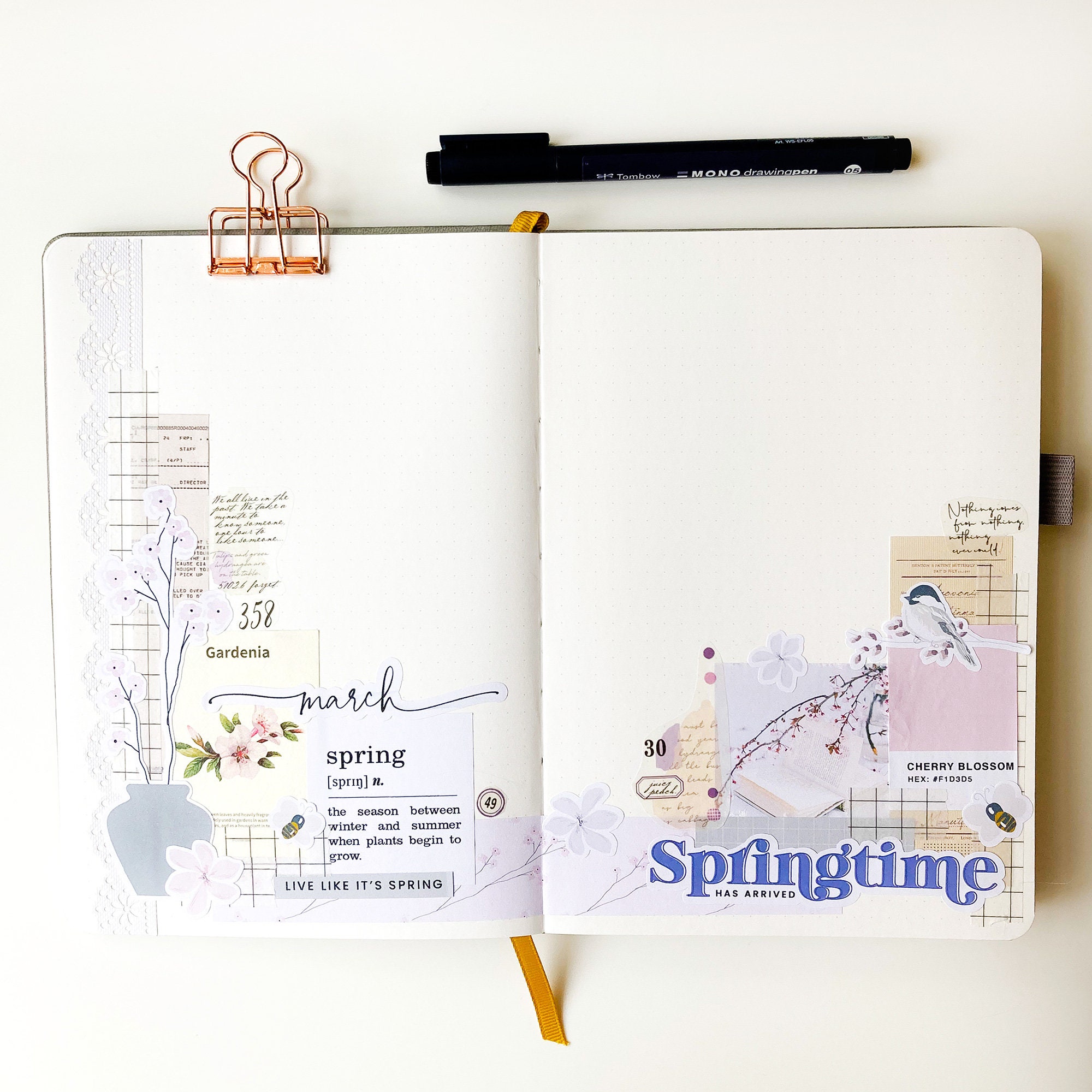 Springtime Printable Journal Kit, Planner and Bujo Stickers, Print and ...