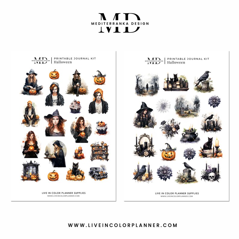 Halloween Printable Planner and Bujo Aesthetic Stickers - Etsy