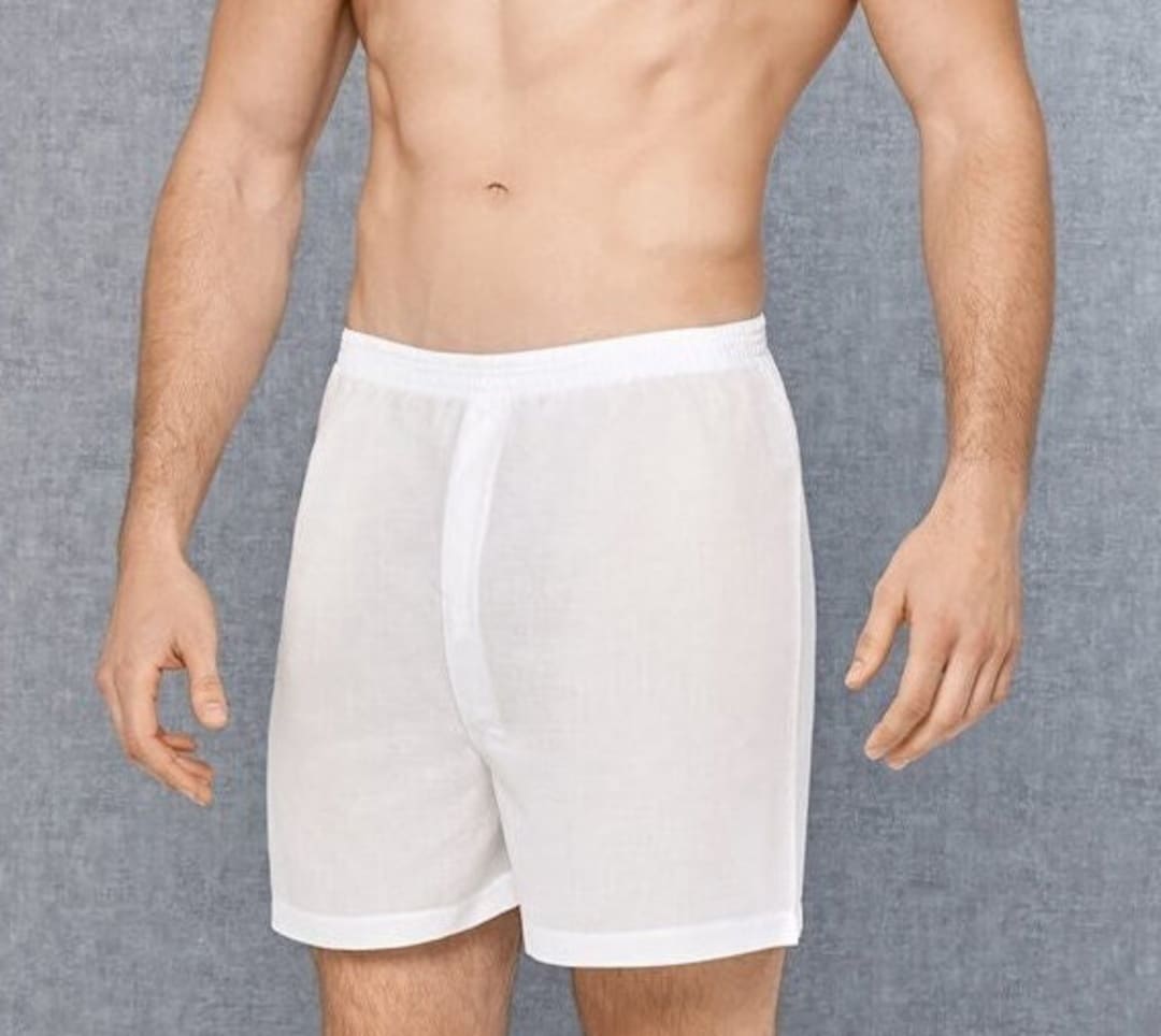 Men's Cotton Woven Fabric Boxer Shorts\classic Linen Boxer\men's Briefs ...