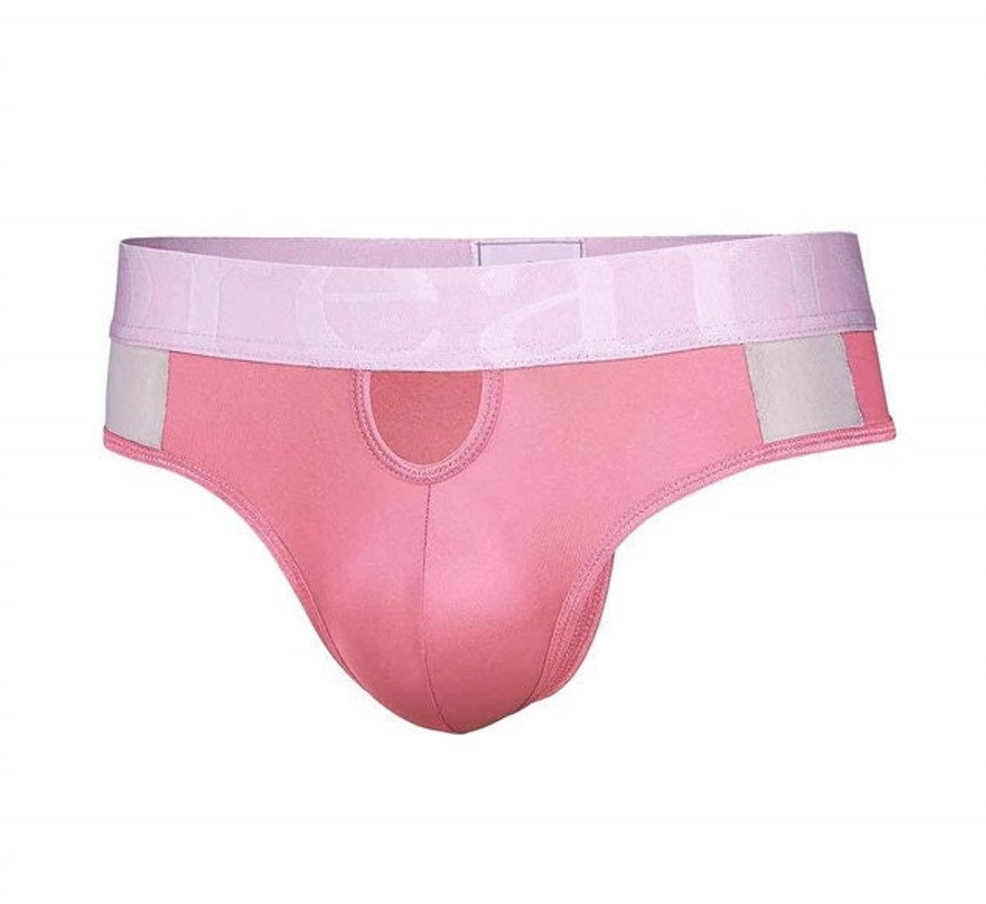 Gay Man G-string Silk Sugar Pink Natural Silkmen Thong Sexy Menswimwear ...