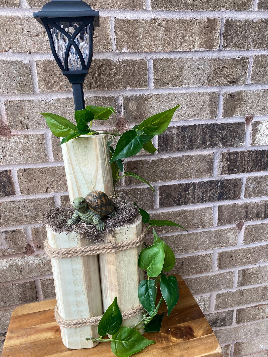 Landscape Timber/solar Light Lawn Decor - Etsy