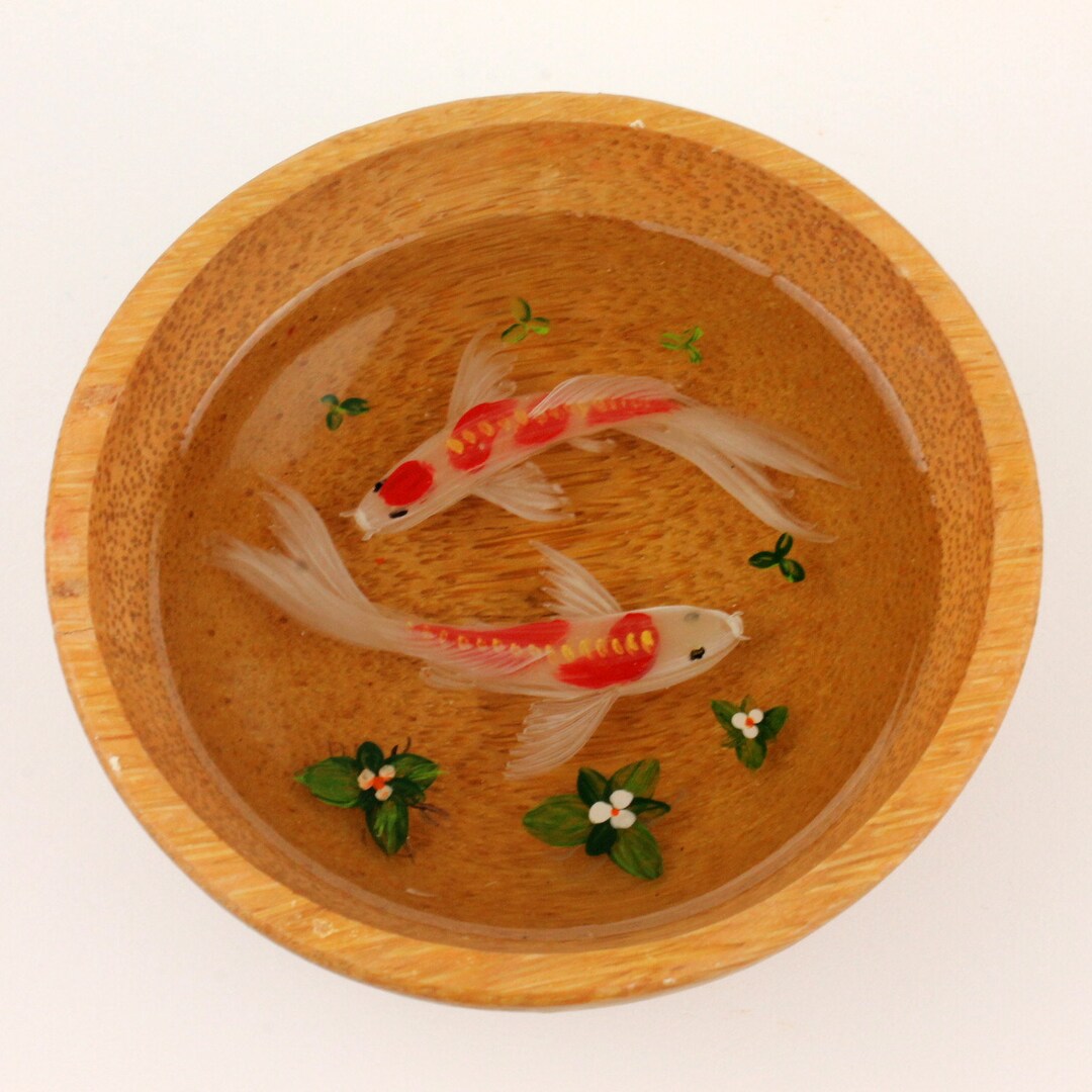 3D Fish in Wood Bowl - Etsy