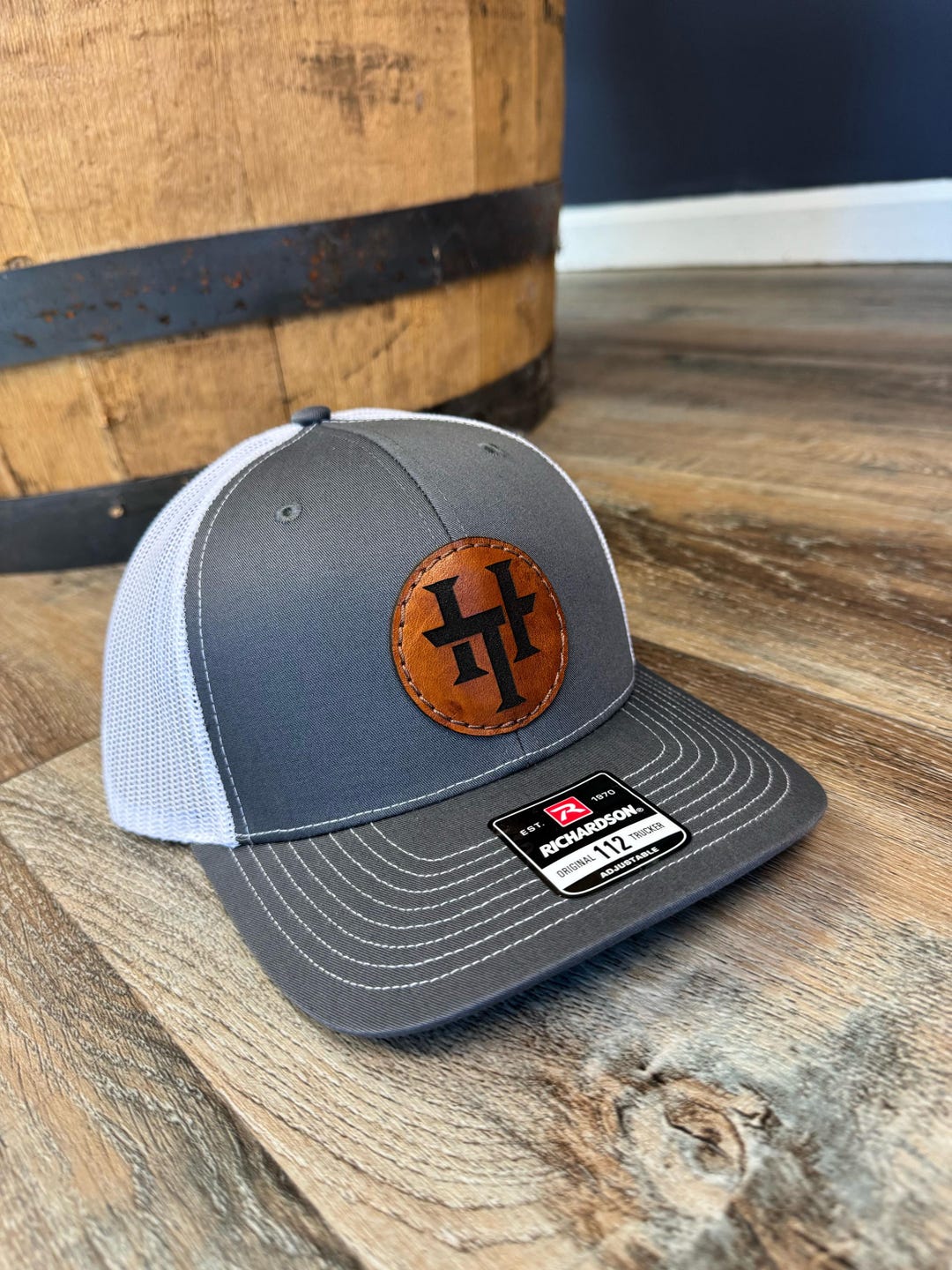 H&T Circle Leather Patch Hat - Etsy