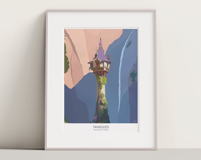 Tangled Map Poster Vintage Disney Movie Poster Classic Disney World ...
