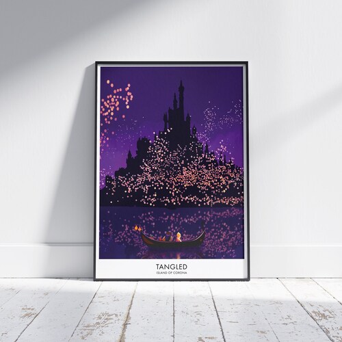 Tangled Rapunzel Travel Print. Disney Poster Travel Art - Etsy
