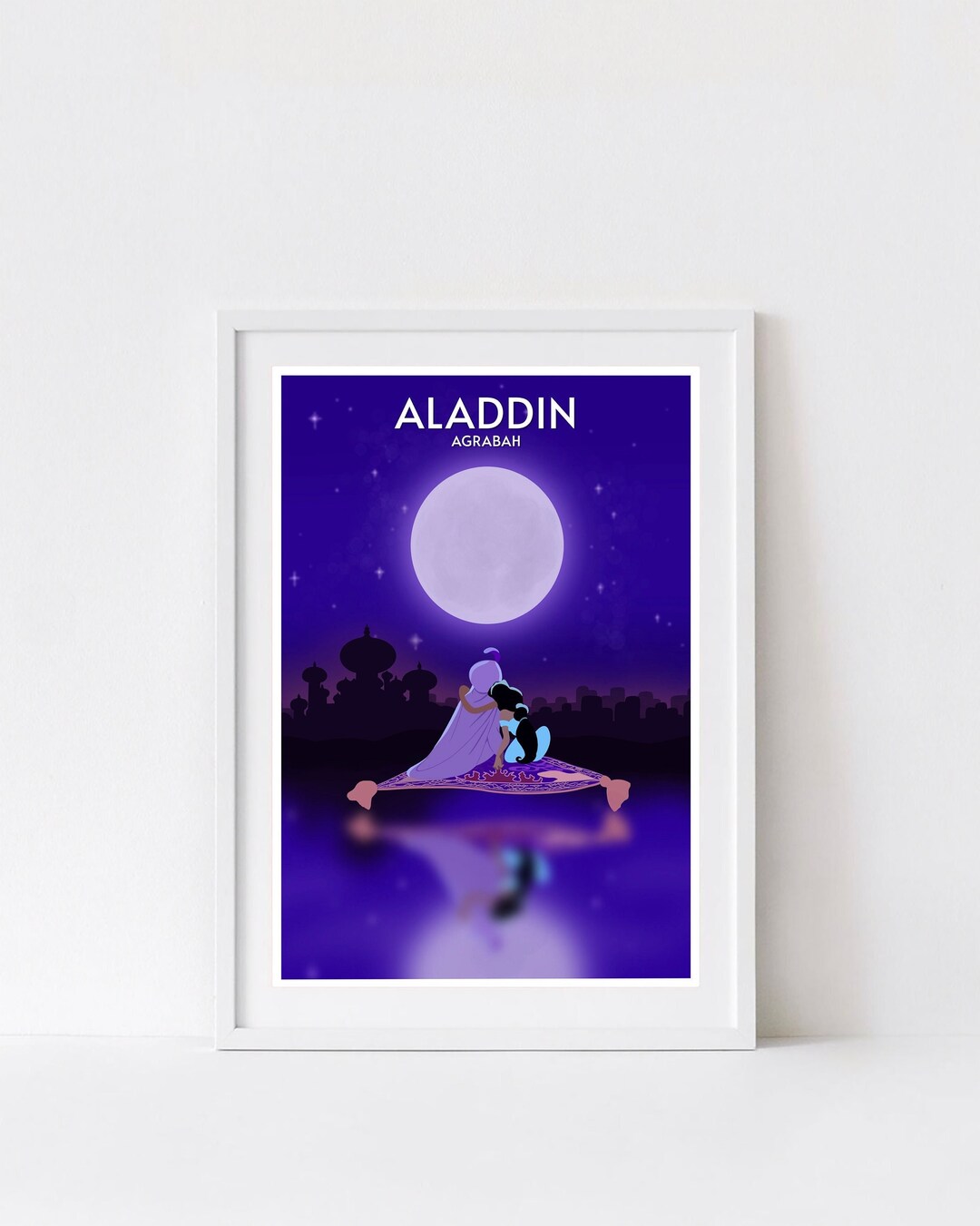 Aladdin Travel Poster. Disney Film Print Princess Jasmine - Etsy