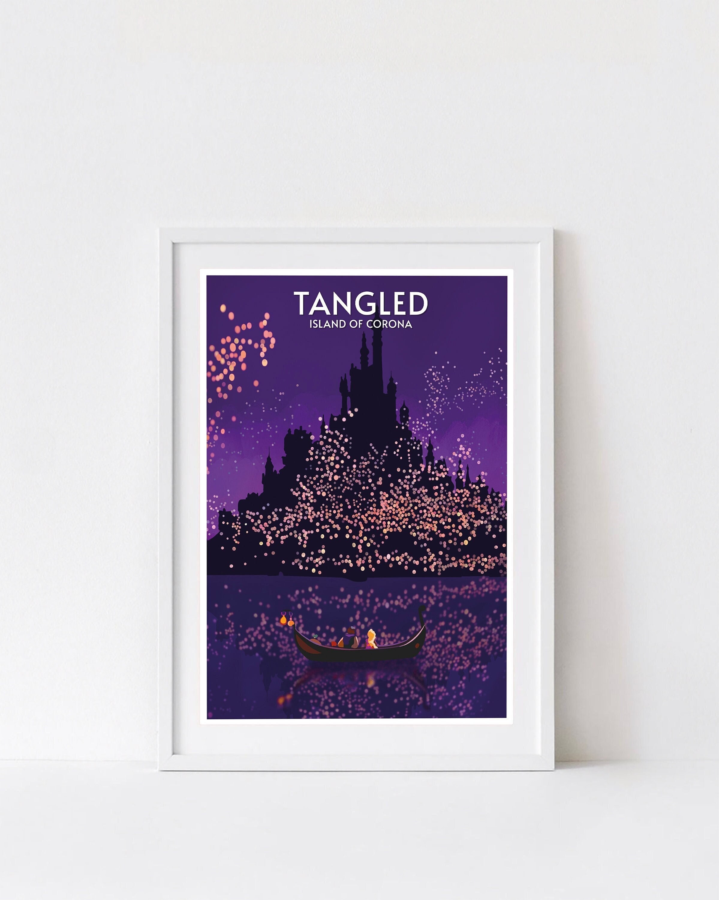 Tangled Rapunzel Travel Print. Disney Poster Travel Art - Etsy