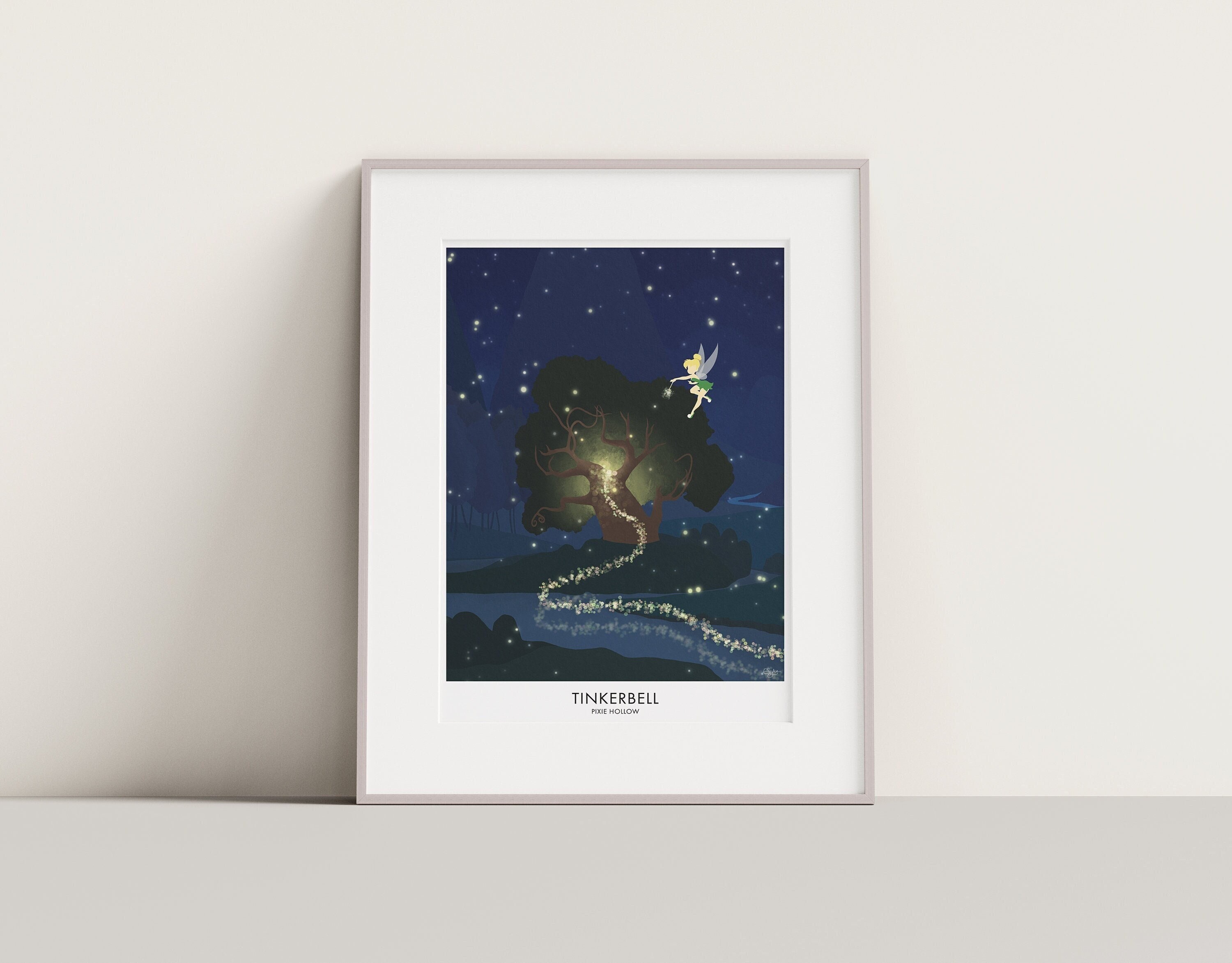 Tinkerbell Travel Print Pixie Hollow Disney Poster Etsy