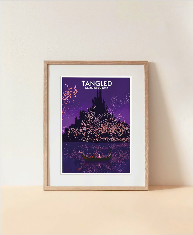 Rapunzel Castle Print: Tangled Movie Poster, Island of Corona - Etsy