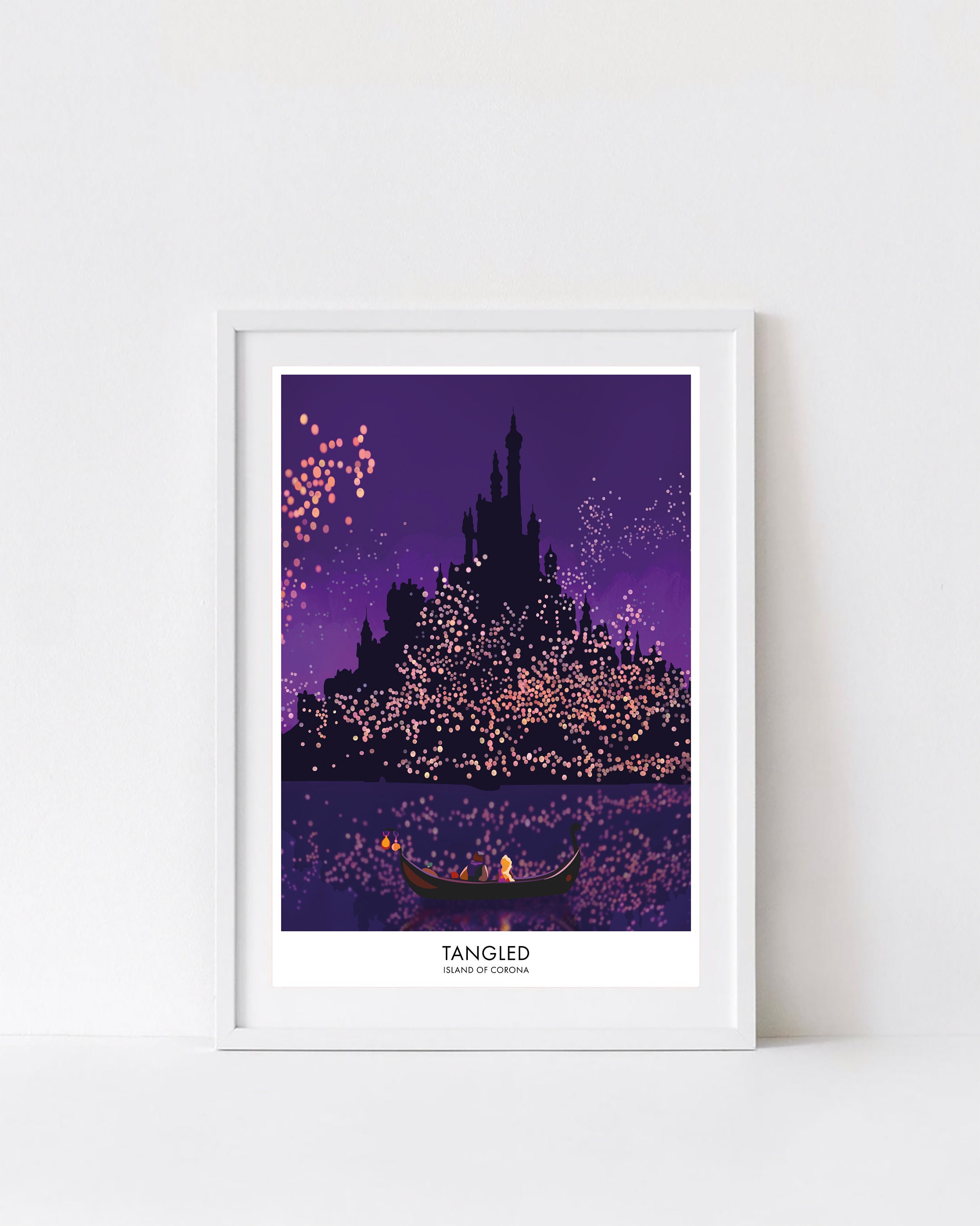 Tangled Rapunzel Travel Print. Disney Poster Travel Art - Etsy