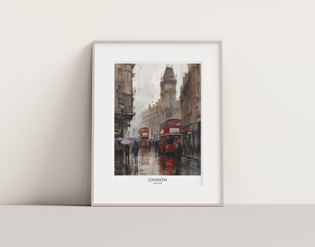 London Travel Poster: Watercolor City Landscape Print - Etsy