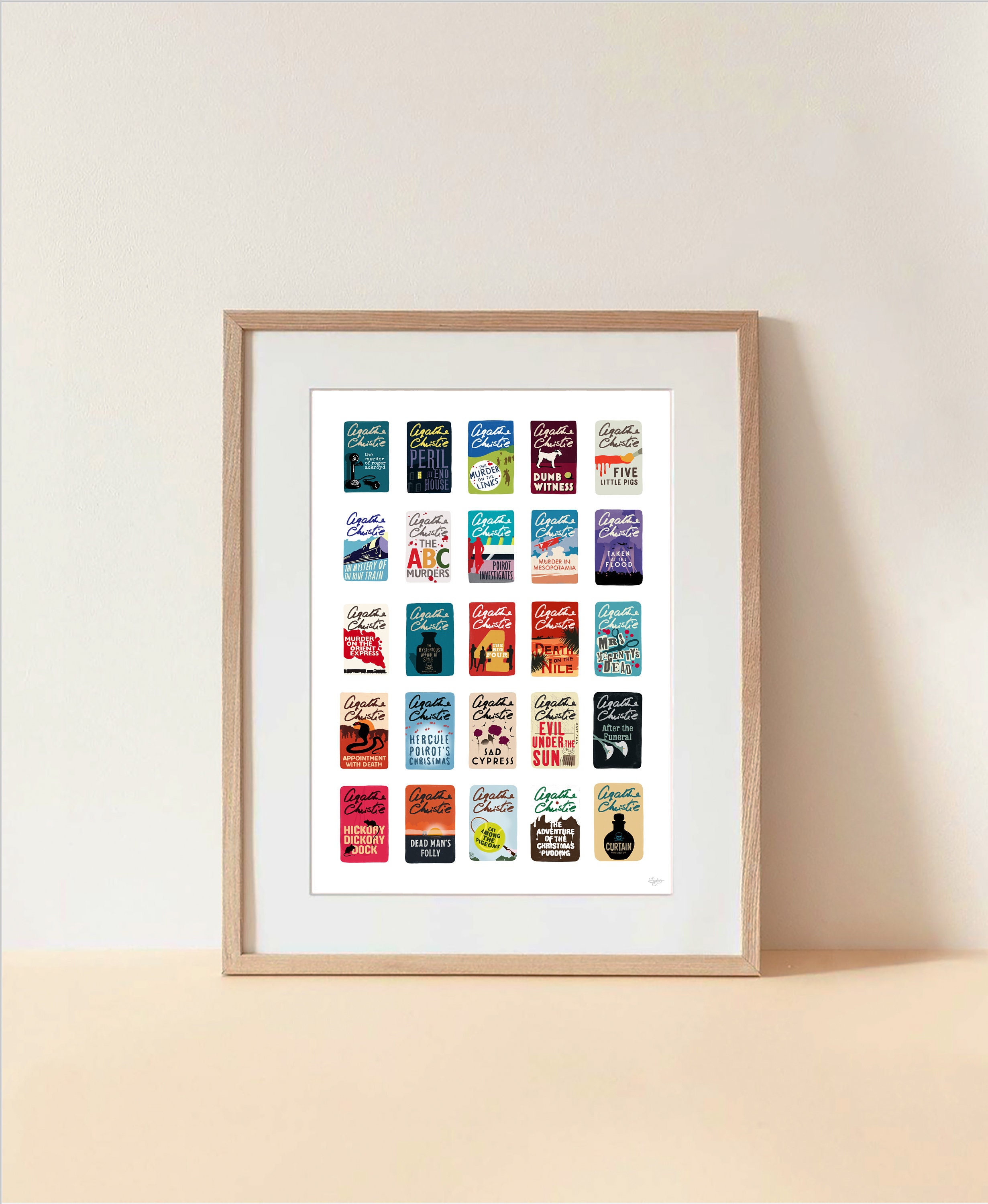 Agatha Christie's Poirot Book Cover Art Print: Handmade Sketchy Design ...