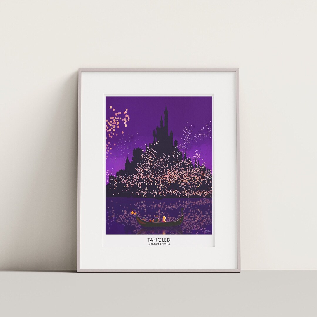 Tangled Rapunzel Travel Print. Disney Poster, Travel Art Rapunzel ...