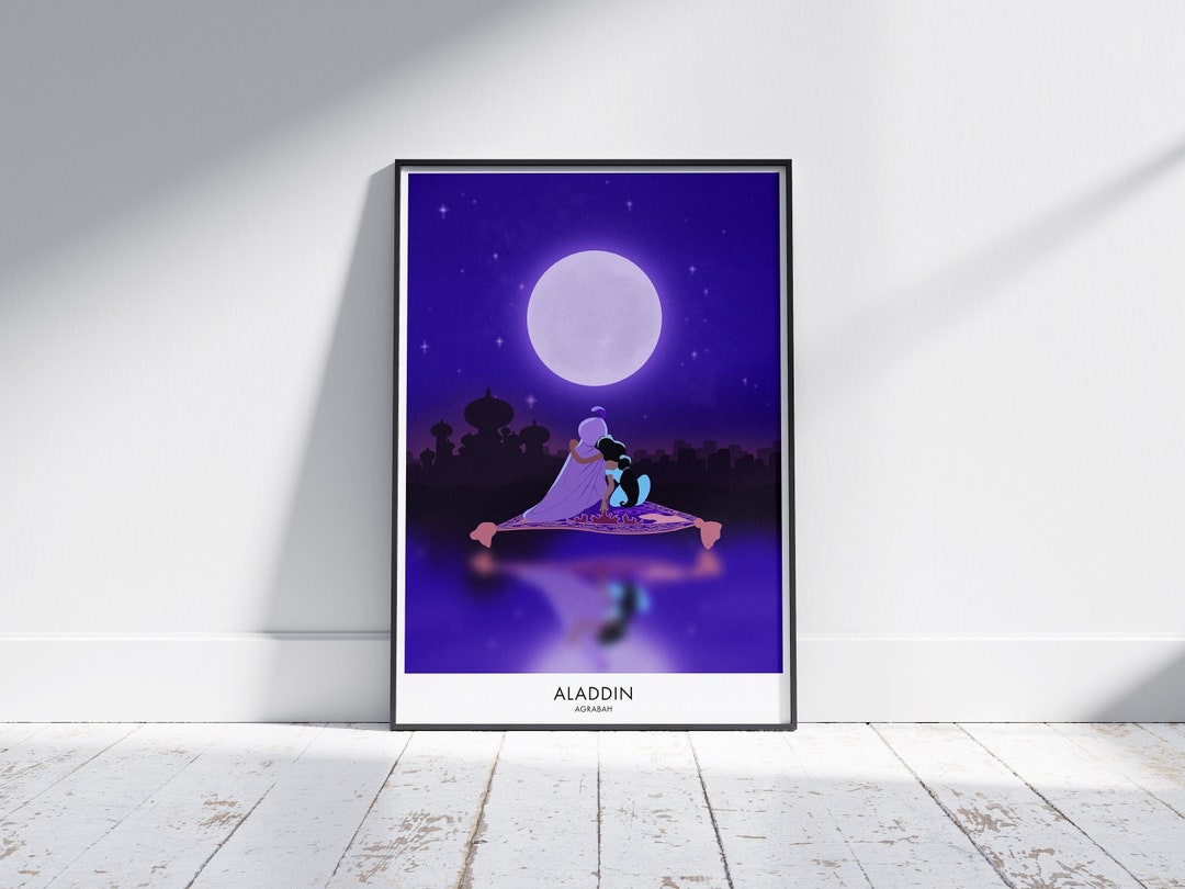 Aladdin Travel Poster. Disney Film Print Princess Jasmine - Etsy