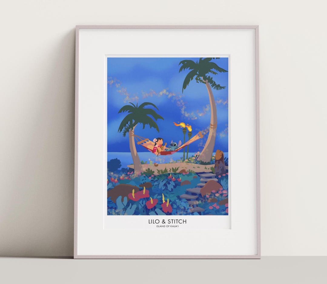 Lilo & Stitch Hawaii Print: Island of Kauai Movie Poster - Etsy
